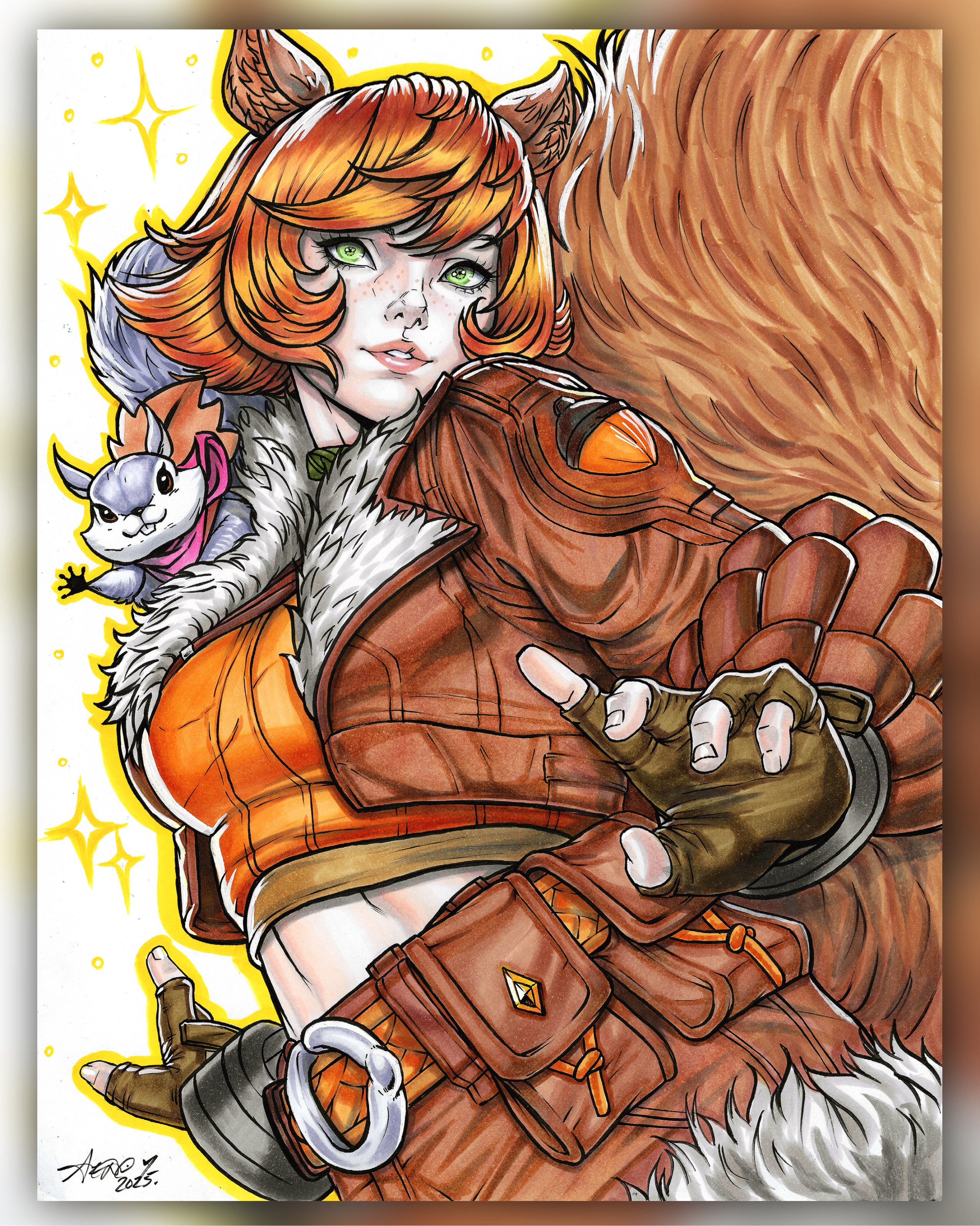 ADA Squirrel Girl Marvel Rivals A4 Size Art Original – Ariel Diaz Art